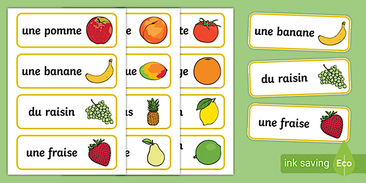 Fruit Word Cards French - Twinkl