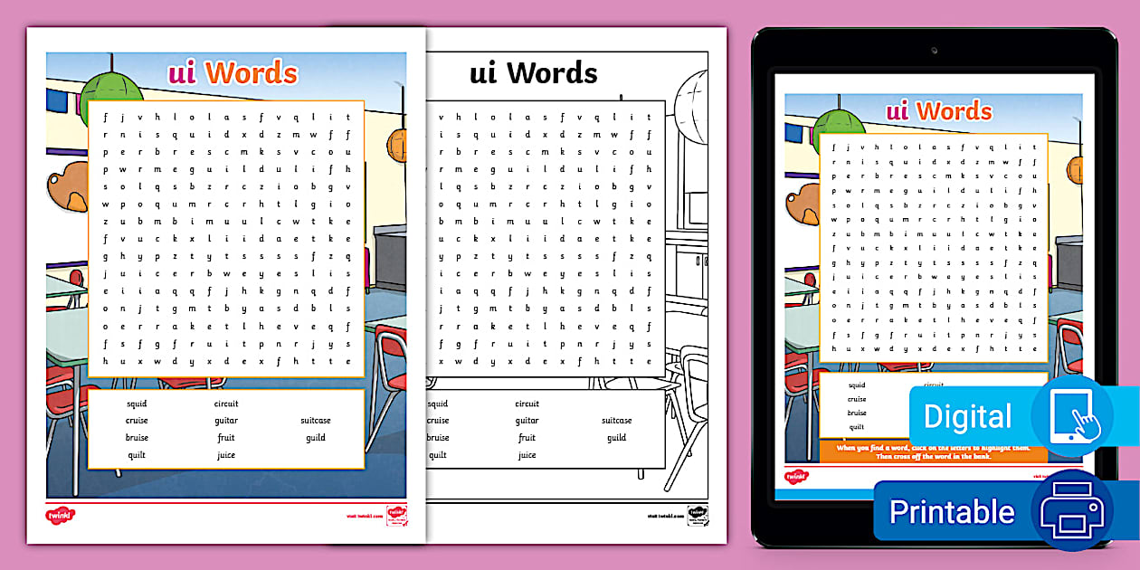 ui Words - Word Search for 3rd-5th Grade (teacher made)