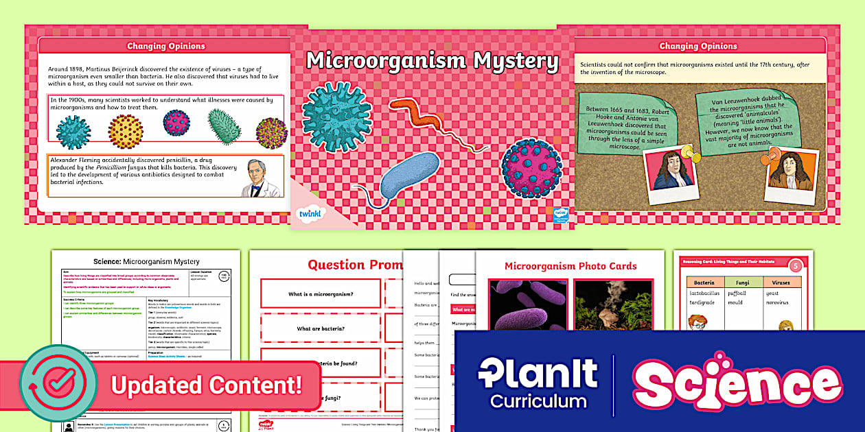 * NEW * Y6 Living Things and Their Habitats Microorganism Mystery Lesson 5