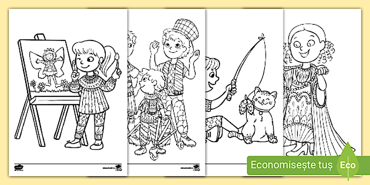 Jocurile copilăriei – Desene de colorat mindfulness