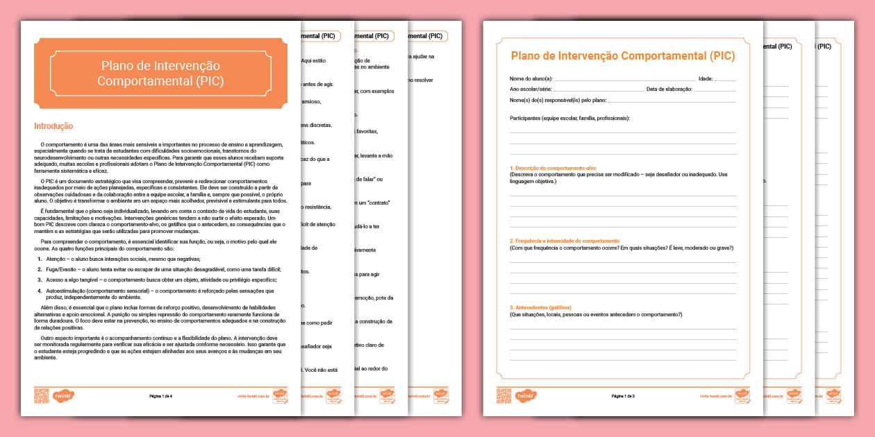 Plano de Intervenção Comportamental (PIC) - Ed. Inclusiva