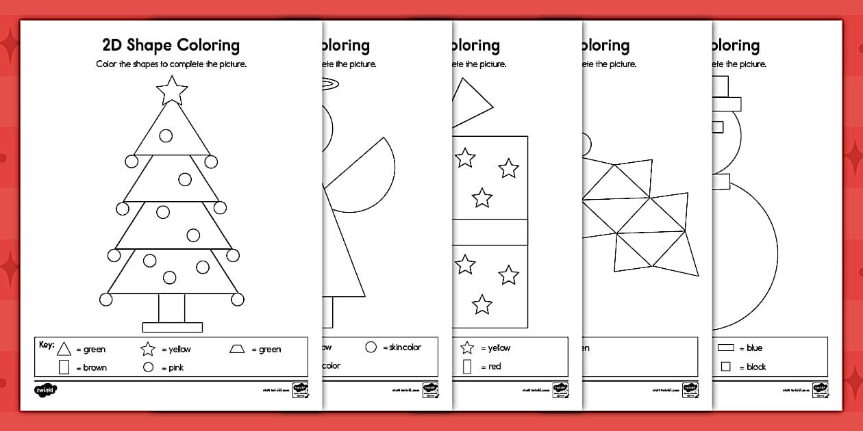 Christmas 2D Shape Activity | Math | Twinkl USA - Twinkl