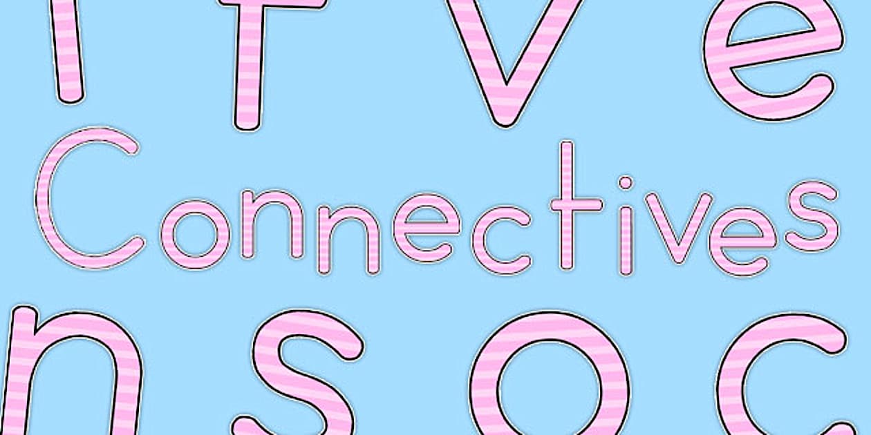 Connectives Display Lettering Pink (teacher made) - Twinkl