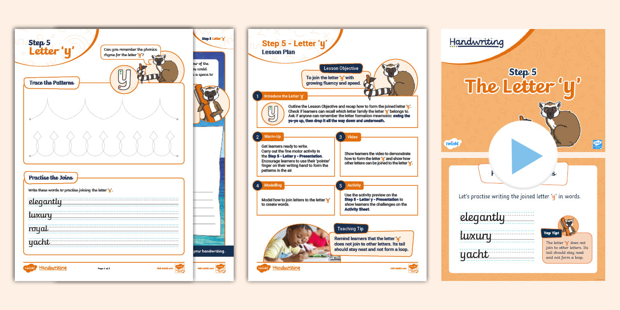 Step 5 Joined Handwriting Letter ‘y’ Pack (Teacher-Made)