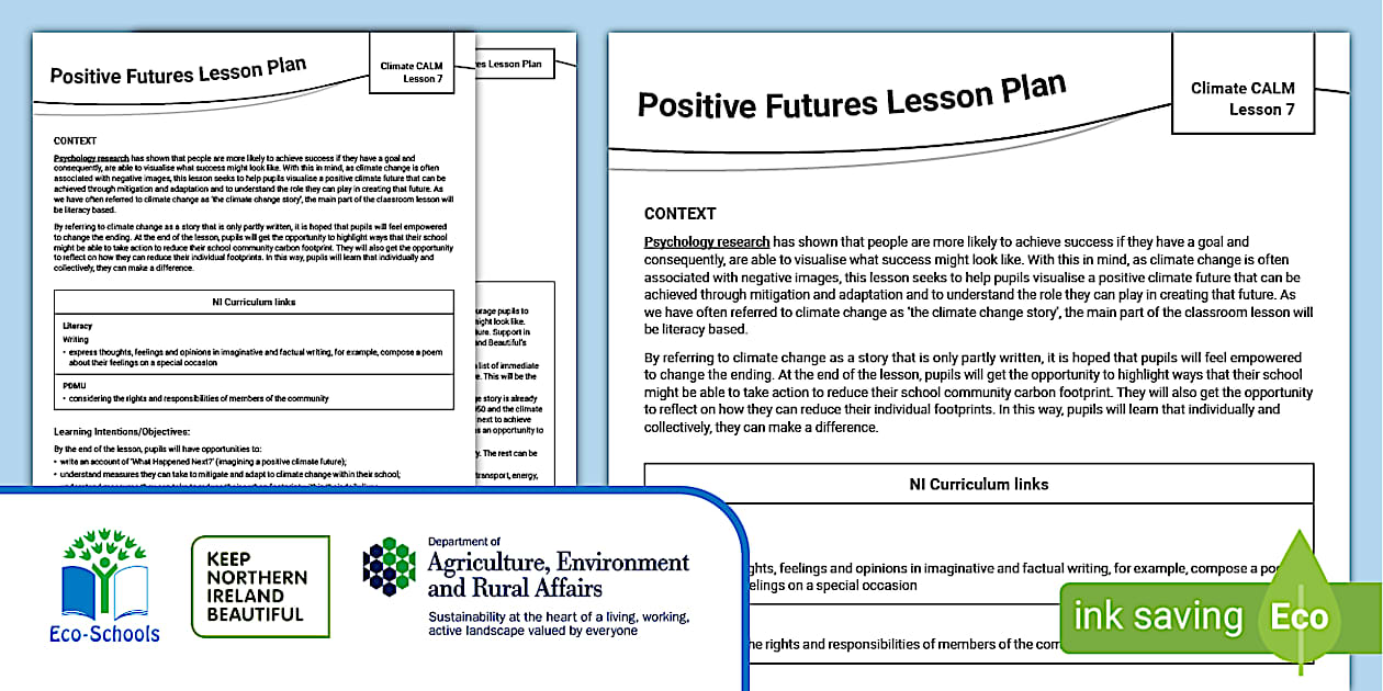 FREE! - Climate CALM Lesson 7, Positive Futures Lesson Plan