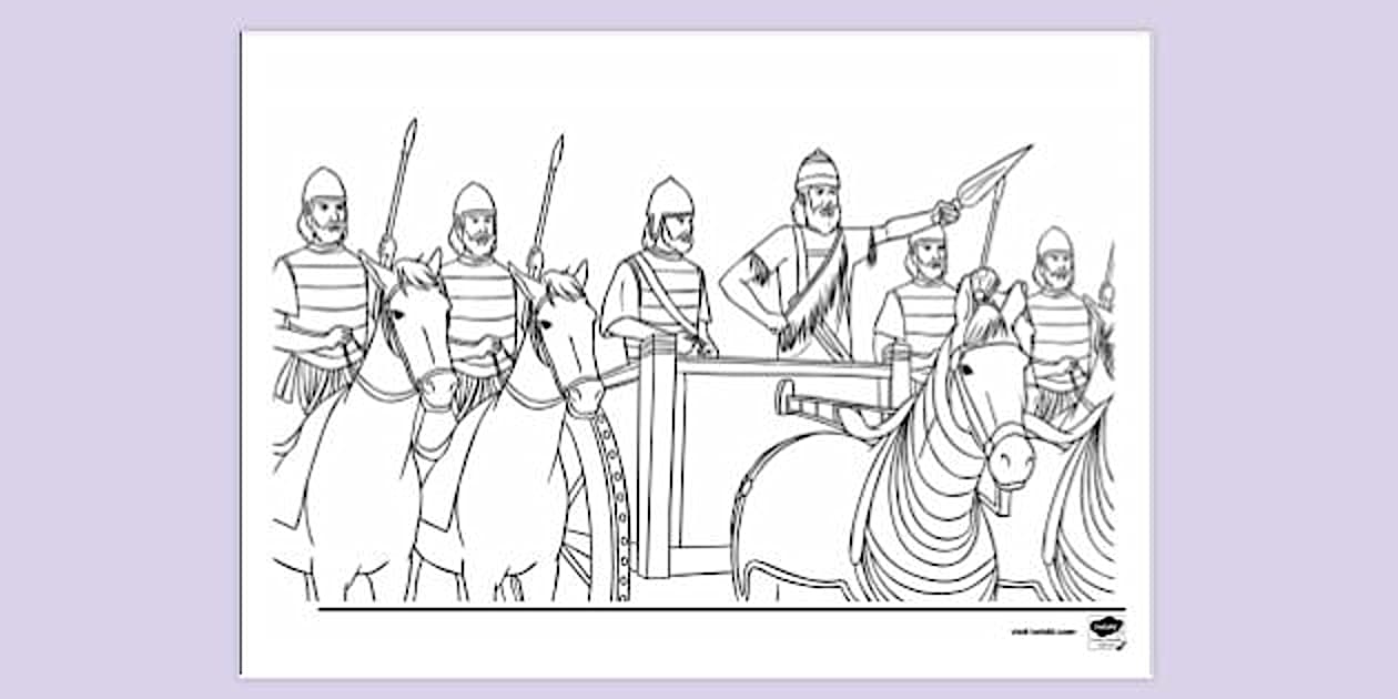 Ancient Assyrian Army Colouring Sheet | Colouring Page
