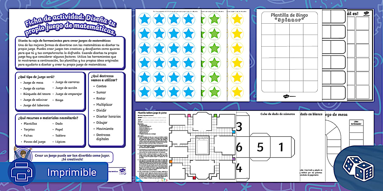 Ficha de actividad: Diseña tu propio juego de matemáticas