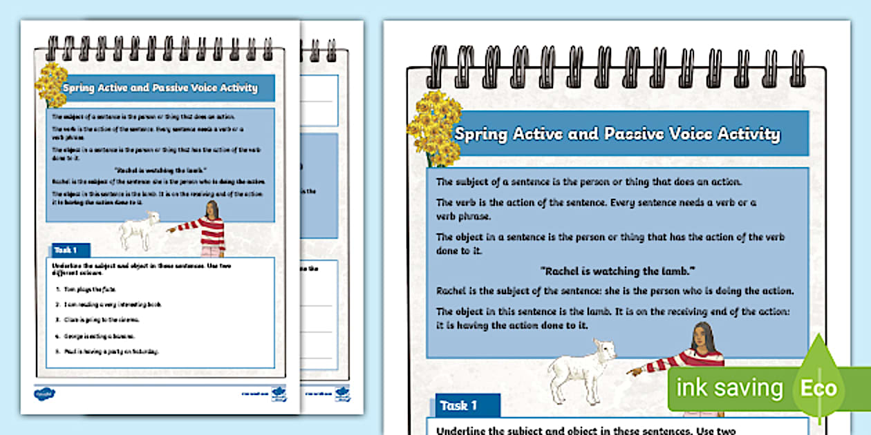 Spring Active and Passive Voice Activity - Twinkl