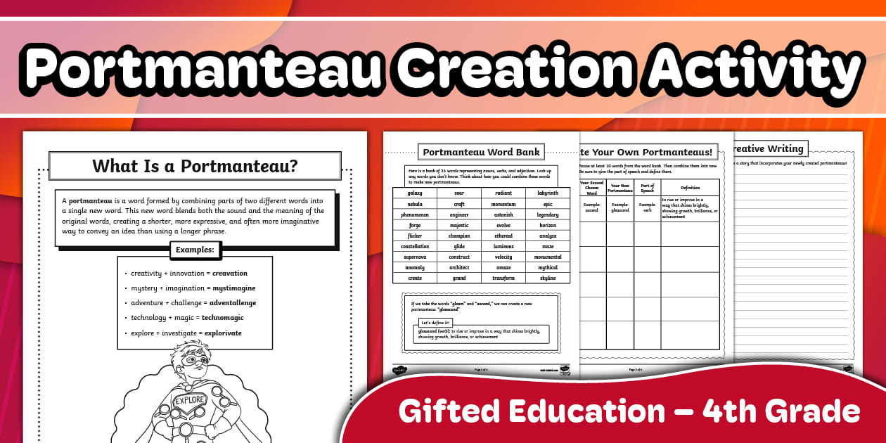 Portmanteau Creation Activity for Gifted Education
