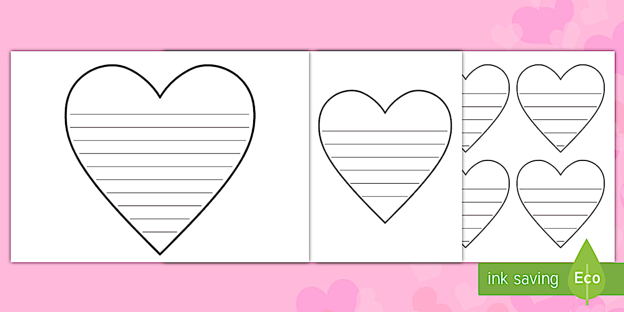 Editable Heart-Themed Writing Frame (teacher made) - Twinkl