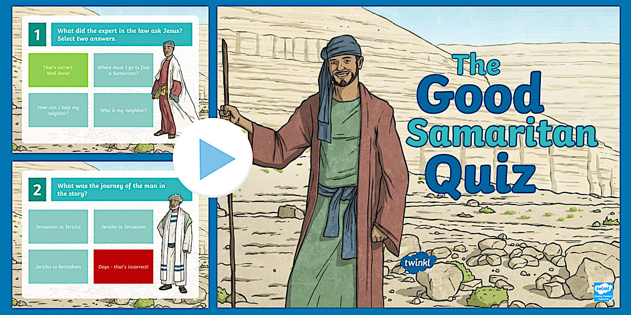 Good Samaritan Quiz Presentation | Christianity | Twinkl USA
