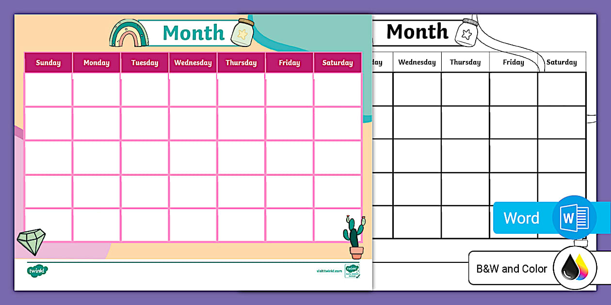 Editable Boho Theme Calendar (l'enseignant a fait) - Twinkl