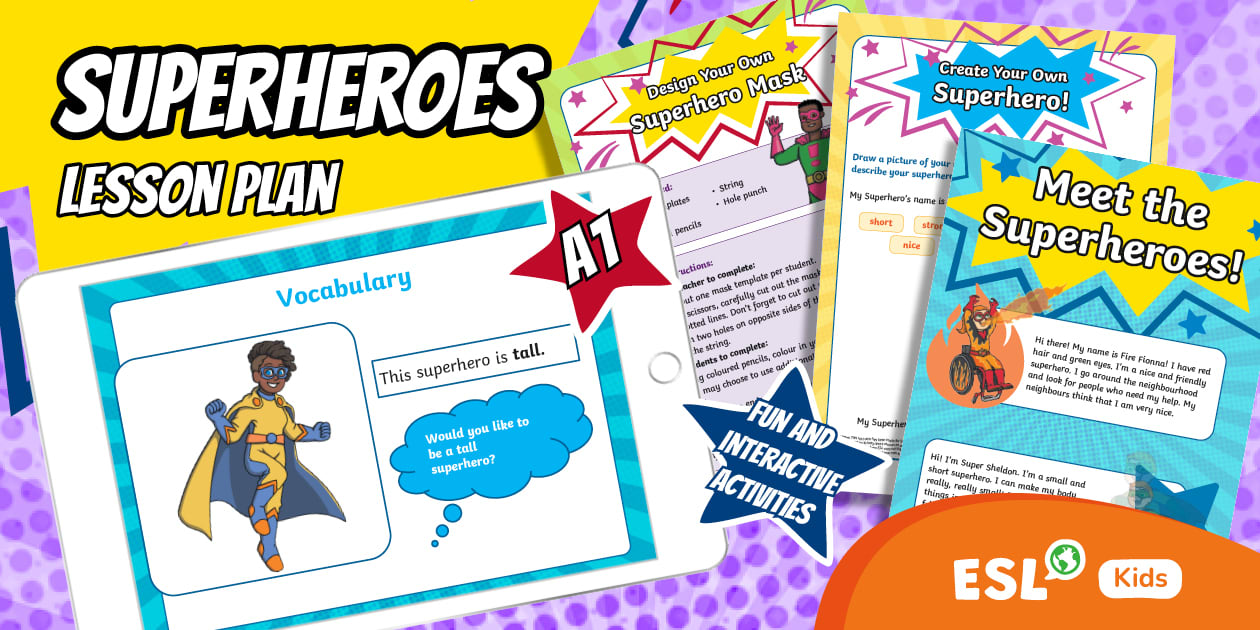 ESL Superheroes Lesson Plan {Kids}