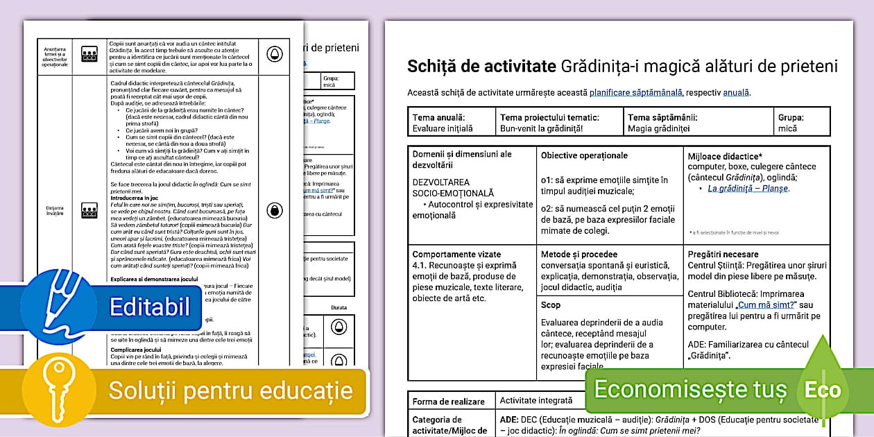 Grădinița-i magică alături de prieteni – Schiță grupa mică