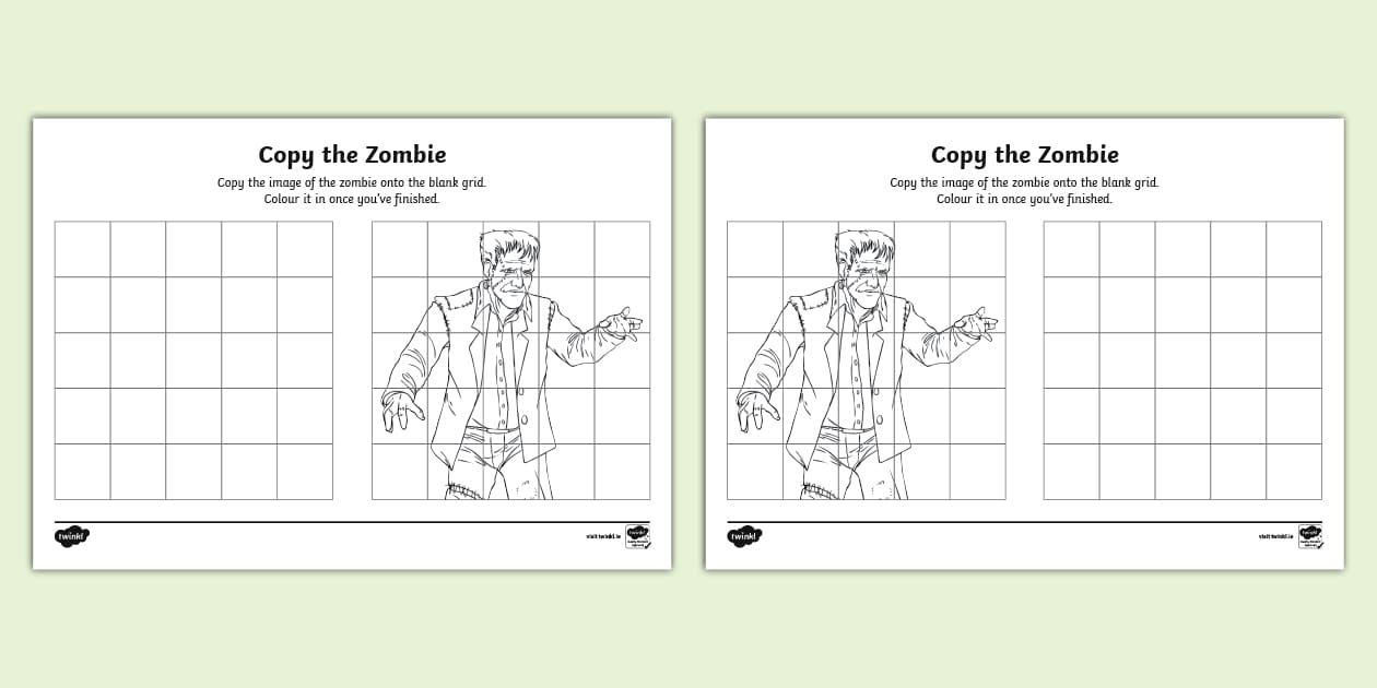 Copy the Zombie Worksheet - Twinkl Halloween (teacher made)