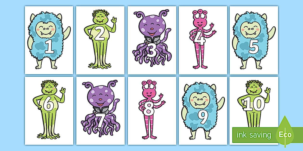 Editable Aliens Numbers 1-100 (teacher made) - Twinkl