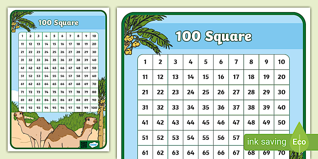 Camel-Themed 100 Number Squares (teacher made) - Twinkl