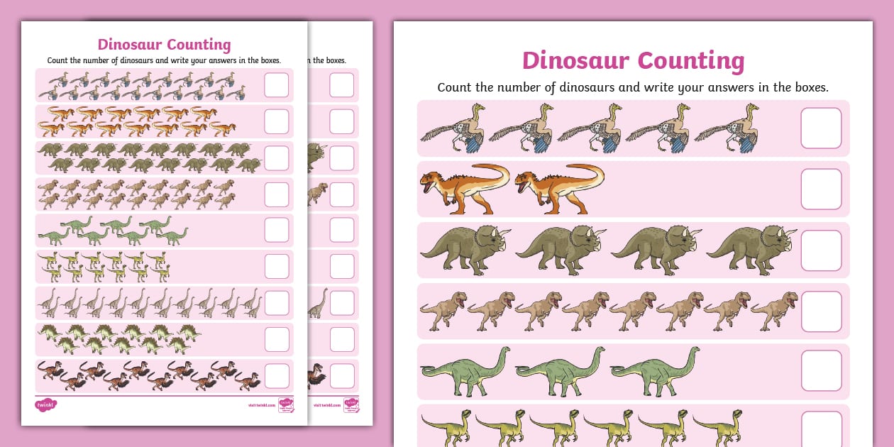 Dinosaur Sheet - Use Whole Numbers to Count up to 20 SEND