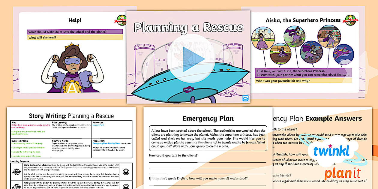 Superheroes: Aisha, the Superhero Princess: Story Writing 2 Y2 Lesson Pack