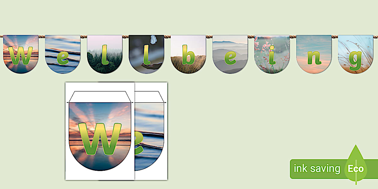Wellbeing Display Bunting (Teacher-Made) - Twinkl