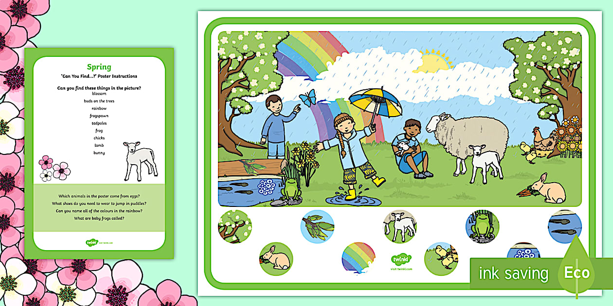 Springtime Can You Find? Poster And Prompt Card Pack