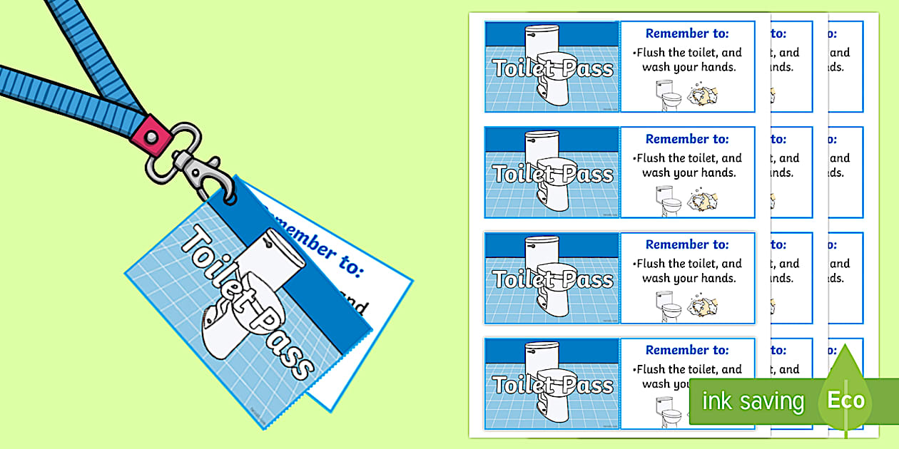 Editable Lanyard Sized Toilet Passes (teacher made) - Twinkl