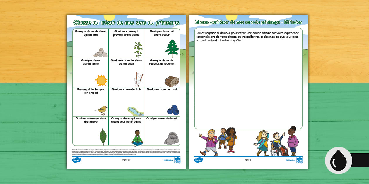 Spring in Canada: Spring Senses Scavenger Hunt French