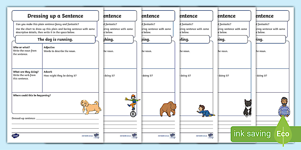 Editable Dressing up a Sentence (teacher made) - Twinkl