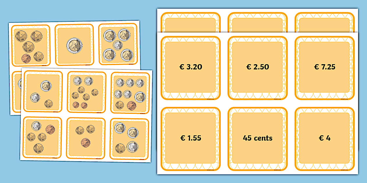 Money to €10 Matching Cards - Twinkl Maths (teacher made)