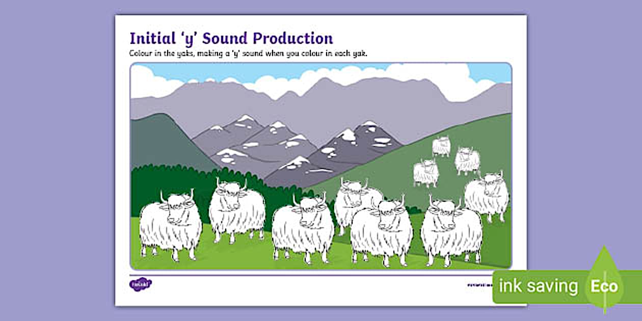 y Speech Sound Production Colouring Sheet (teacher made)