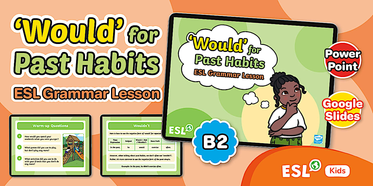 ESL 'Would' for Past Habits Lesson {Kids}