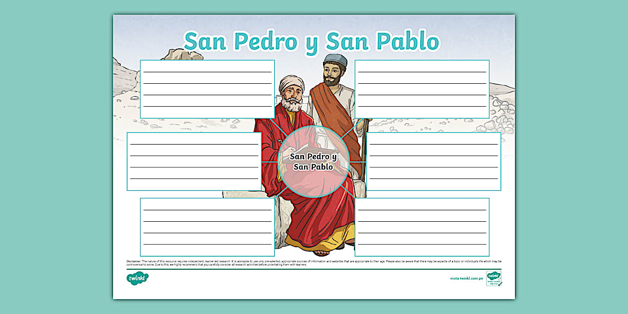 Mapa conceptual de San Pedro y San Pablo - Twinkl Perú