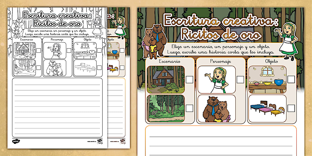 Ficha de actividad: Escritura creativa - Ricitos de oro