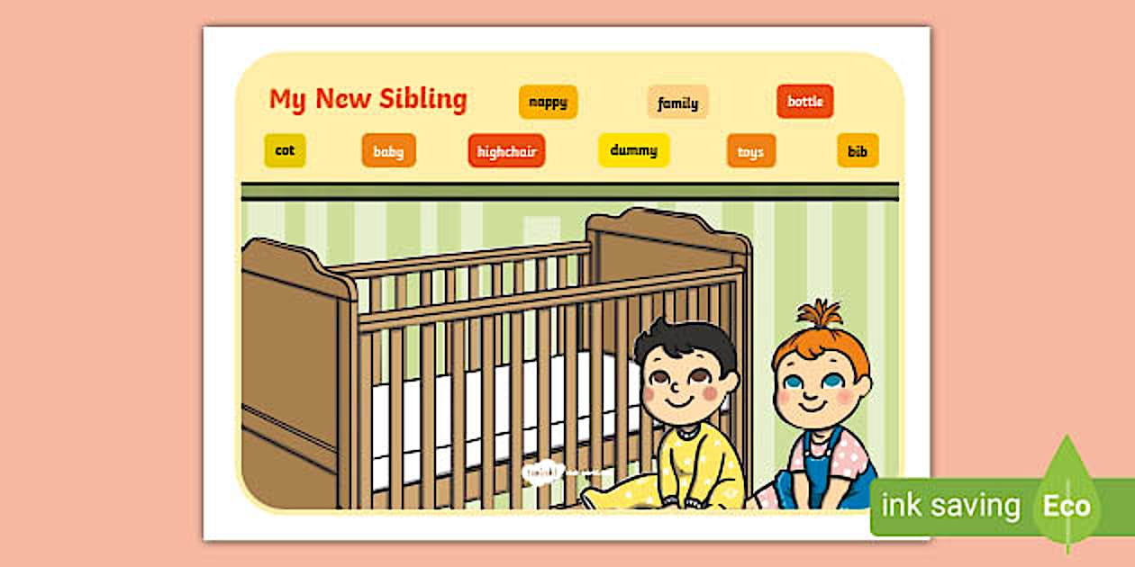 FREE! - My New Sibling Word Mat (teacher made) - Twinkl