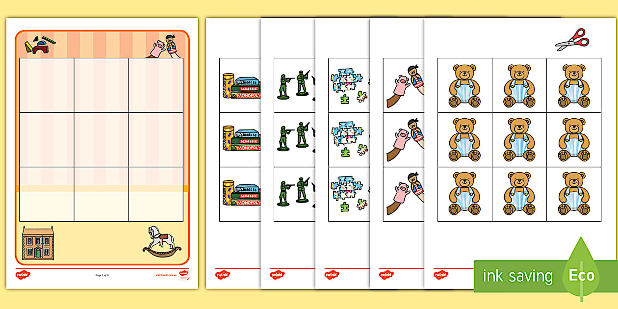 Three in a Row Toys Activity (teacher made) - Twinkl