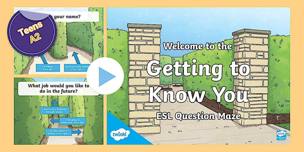 ESL Getting to Know You Question Maze [Teens, A2] - Twinkl