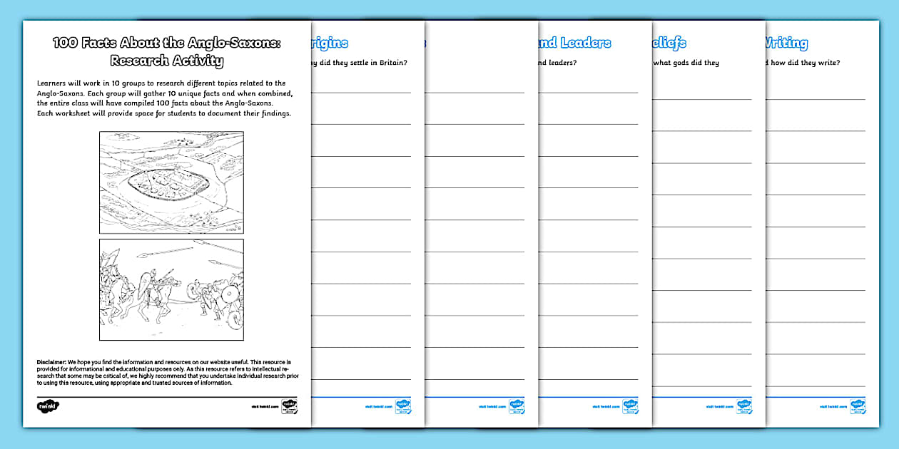 100 Facts About the Anglo-Saxons Research Activity