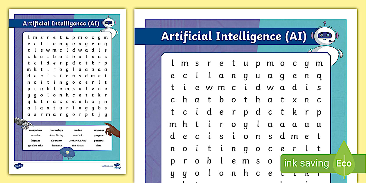 Artificial Intelligence (AI) Word Search - KS2 - Twinkl
