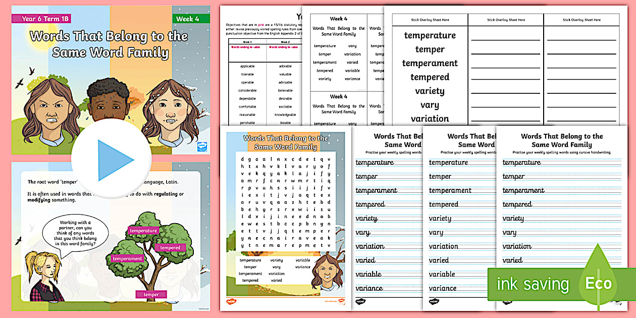Year 6 Term 1B Week 4 Spelling Pack (teacher made) - Twinkl