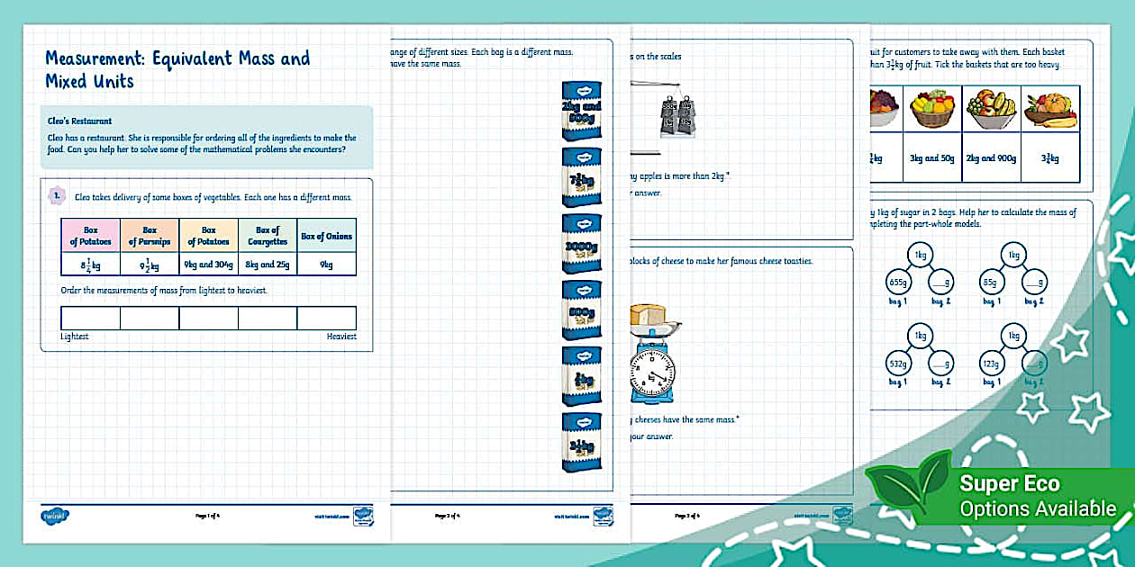 Measurement: Equivalent Mass and Mixed Units (Ages 7 - 8)