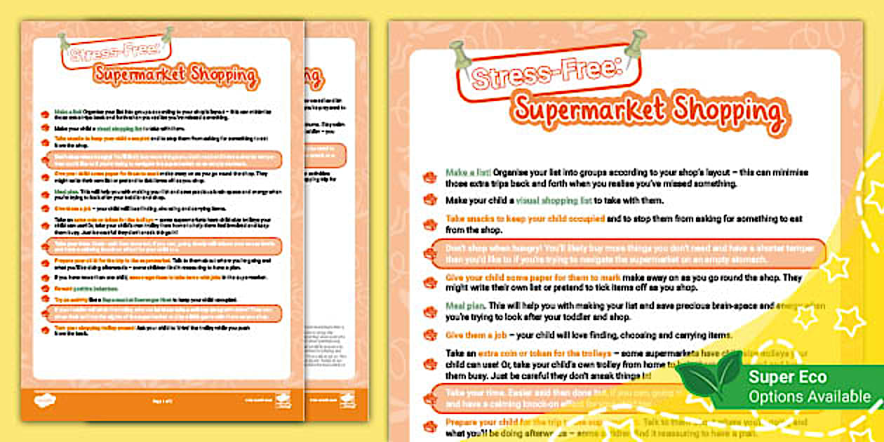Tips For Stress-Free Supermarket Shopping (teacher made)