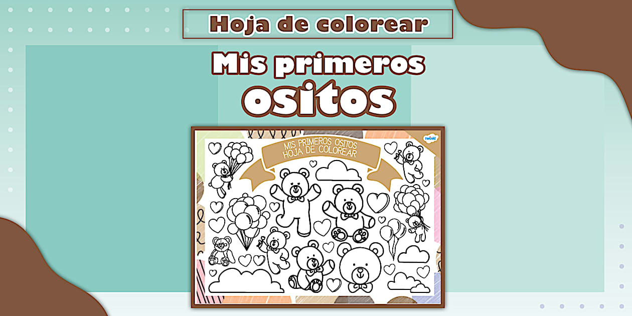 Hoja de colorear: Mis primeros ositos