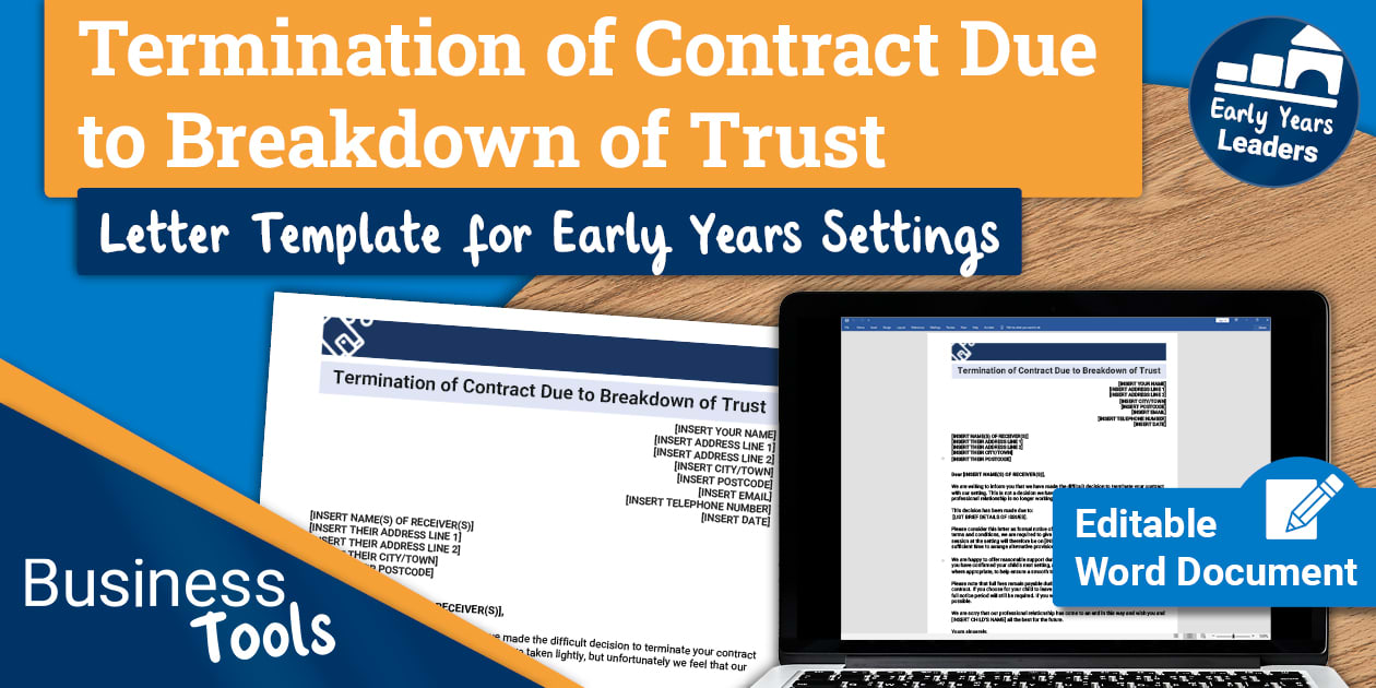 Termination of Contract Due to Breakdown of Trust Letter