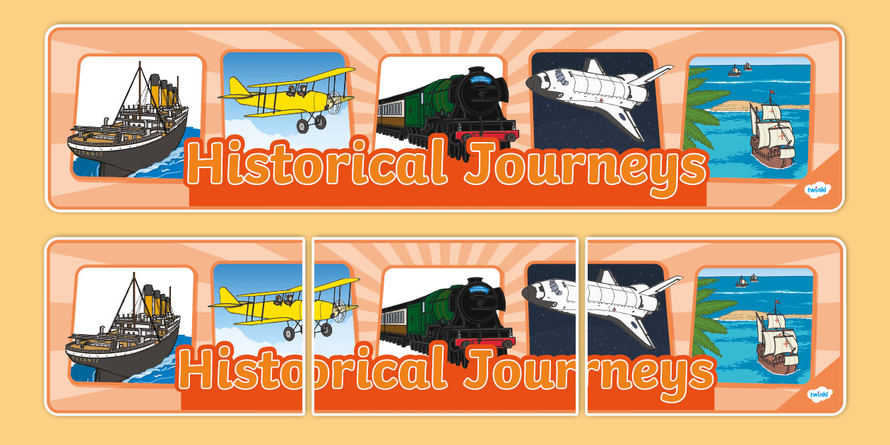 Historical Journeys Display Banner - KS1 - History - Twinkl