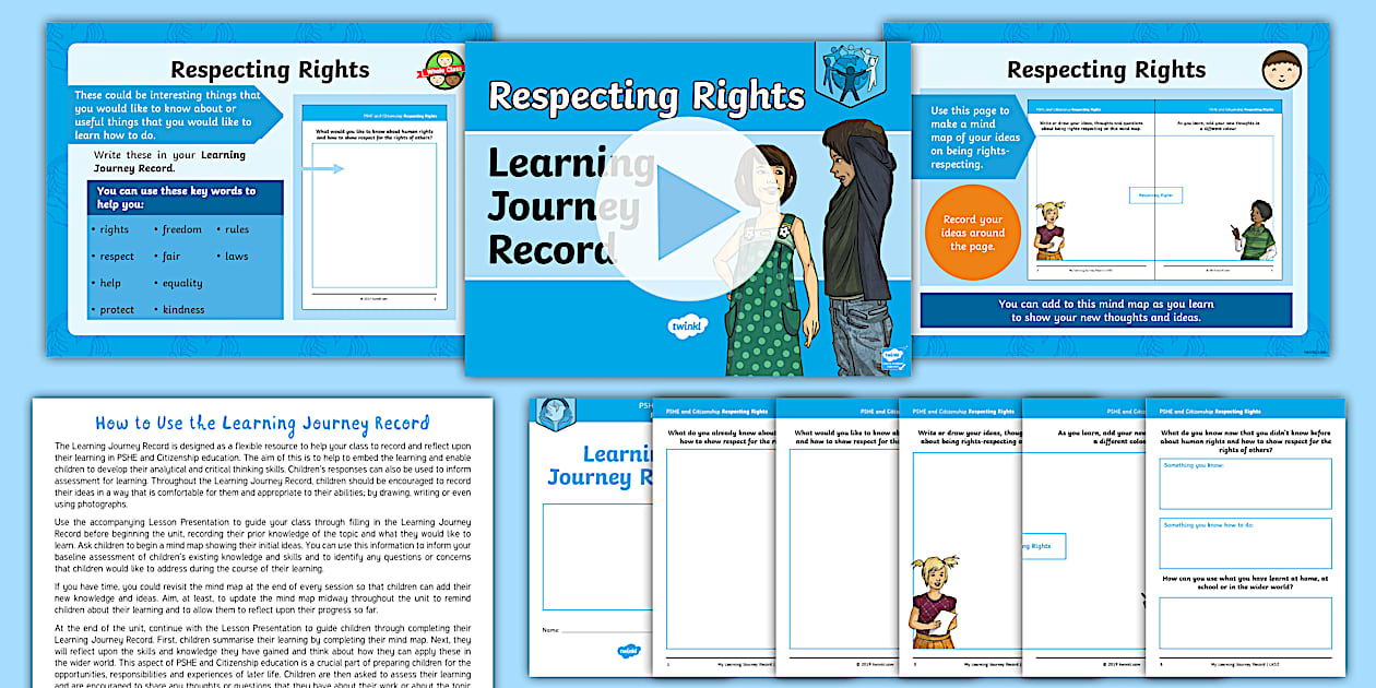 Citizenship LKS2 Respecting Rights Learning Journey Record Lesson Pack