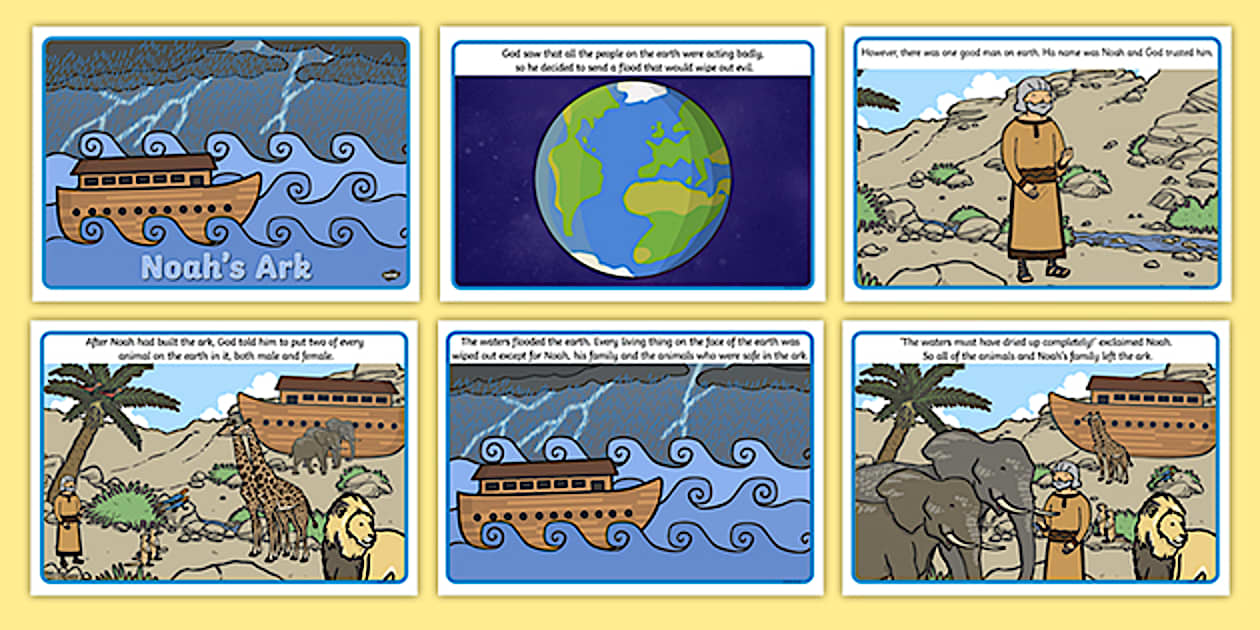 Editable Noah's Ark Story Sequencing (teacher made) - Twinkl