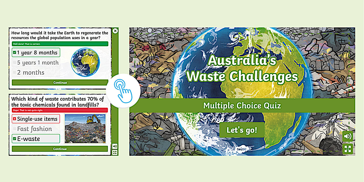 Australia's Waste Challenges Interactive Quiz (Teacher-Made)