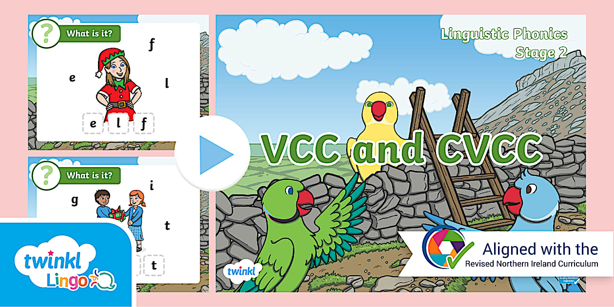 Linguistic Phonics Stage 2 VCC and CVCC PowerPoint - Twinkl