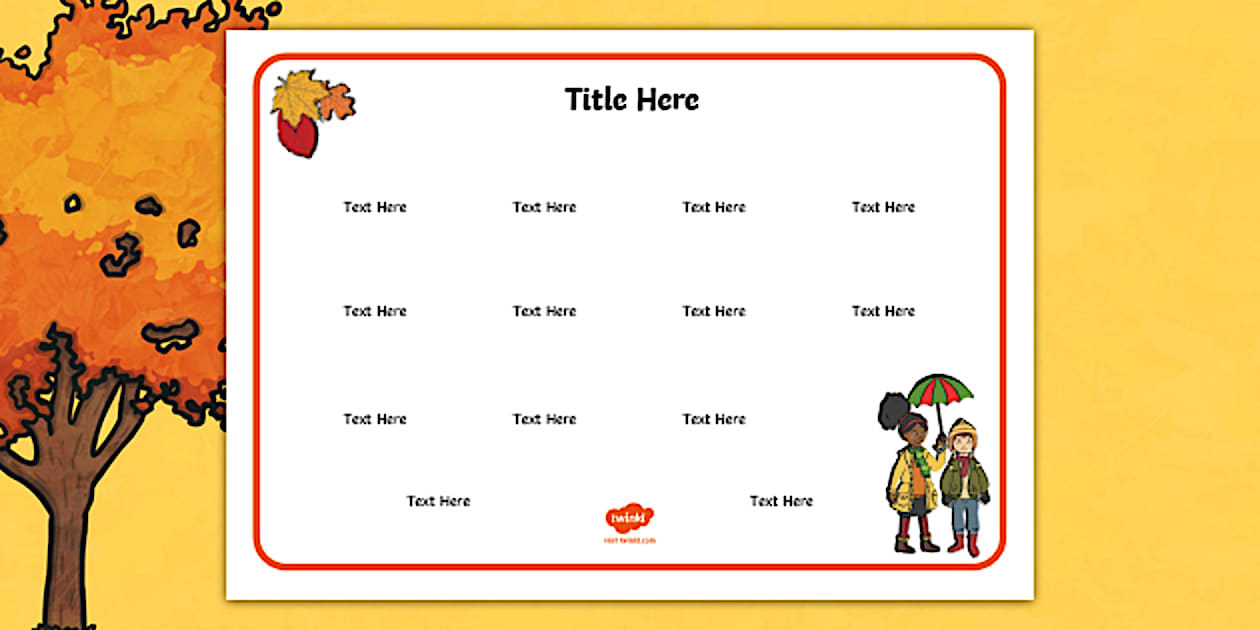 Autumn Autumn Themed Editable Word Mat - Twinkl