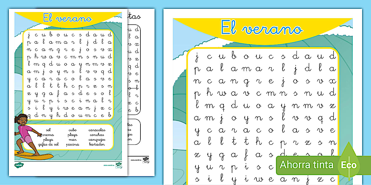Sopa de Letras: El verano